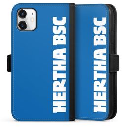 DeinDesign iPhone 11 Handy Klapph&uuml;lle Handyh&uuml;lle aus Kunst Leder schwarz Flip Case Blue Hertha Bsc Soccer Sideflip mit Lasche