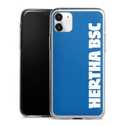 DeinDesign iPhone 11 Handy Slim Case Silikon Handyh&uuml;lle transparent H&uuml;lle extra d&uuml;nn Blue Hertha Bsc Soccer Silikon Slim Case