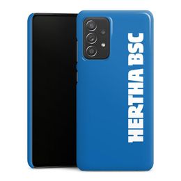 DeinDesign Galaxy A52s 5G Handy Premium Case Smartphone Handyh&uuml;lle Schutzh&uuml;lle gl&auml;nzend Hertha Bsc Blue Soccer Premium Case