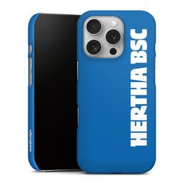 DeinDesign iPhone 16 Pro Handy Premium Case Smartphone Handyh&uuml;lle Schutzh&uuml;lle matt Blue Hertha Bsc Soccer Premium Case