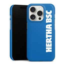 DeinDesign iPhone 15 Pro Handy Premium Case Smartphone Handyh&uuml;lle Schutzh&uuml;lle gl&auml;nzend Blue Hertha Bsc Soccer Premium Case