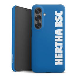 DeinDesign Galaxy S25 Handy Premium Case Smartphone Handyh&uuml;lle Schutzh&uuml;lle matt Blue Hertha Bsc Soccer Premium Case