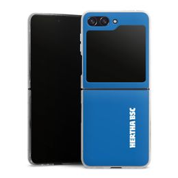 DeinDesign Galaxy Z Flip 5 Handy Hard Case Schutzh&uuml;lle transparent Smartphone Handy H&uuml;lle Soccer Hertha Bsc Blue Hard Case