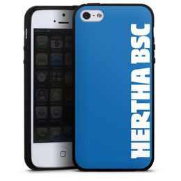 DeinDesign iPhone SE (2016-2019) Handy Silikon H&uuml;lle Case schwarz Handyh&uuml;lle Hertha Bsc Blue Soccer