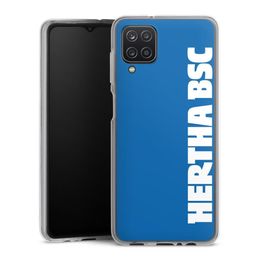 DeinDesign Galaxy A12 Handy Silikon H&uuml;lle Case transparent Handyh&uuml;lle Soccer Hertha Bsc Blue Silikon Case