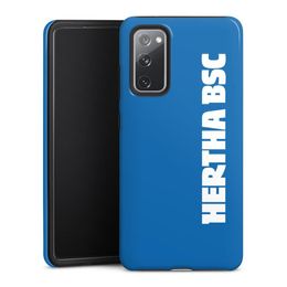 DeinDesign Galaxy S20 FE 5G Handy Panzer Handyh&uuml;lle robuste Outdoor H&uuml;lle Schutzh&uuml;lle gl&auml;nzend Blue Hertha Bsc Soccer Tough Case