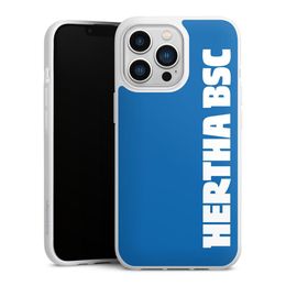 DeinDesign iPhone 13 Pro Handy Silikon H&uuml;lle Case wei&szlig; Handyh&uuml;lle Blue Hertha Bsc Soccer Silikon Case