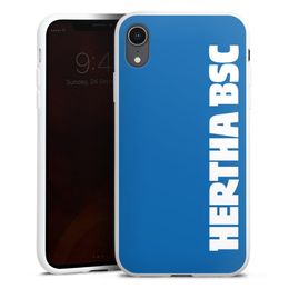 DeinDesign iPhone Xr Handy Silikon H&uuml;lle Case wei&szlig; Handyh&uuml;lle Blue Hertha Bsc Soccer Silikon Case