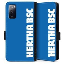 DeinDesign Galaxy S20 Handy Klapph&uuml;lle Handyh&uuml;lle aus Kunst Leder schwarz Flip Case Blue Hertha Bsc Soccer Sideflip mit Lasche