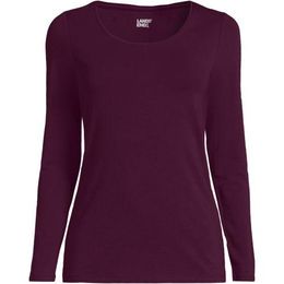 LANDS' END Baumwolle/Modal-Shirt mit Ballett-Ausschnitt, Damen,  Lila, Baumwolle Modal, by Lands' End