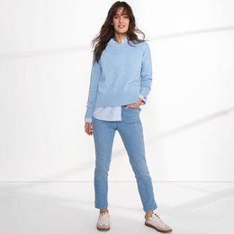 LANDS' END Straight Fit Recover Jeans Mid Waist, Damen, size: regular, Blau, Elasthan/Baumwoll-Mischung/Polyester-Mischung, by Lands' End