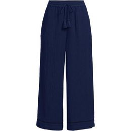 LANDS' END 7/8-Schlupfhose aus Musselin f&uuml;r Damen in Plus-Gr&ouml;&szlig;e, Damen, size: plus, Blau, Baumwolle, by Lands' End
