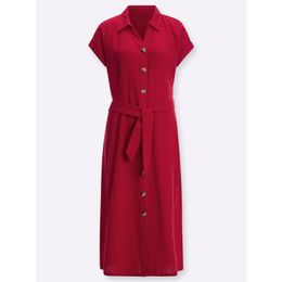 WITT Damen Baumwollkleid in Musselin-Qualit&auml;t, rot, Gr&ouml;&szlig;e 52