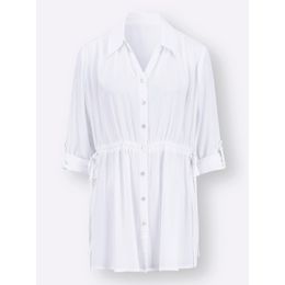WITT Damen Longbluse mit Tunnelzug in der Taille, ecru, Gr&ouml;&szlig;e 40