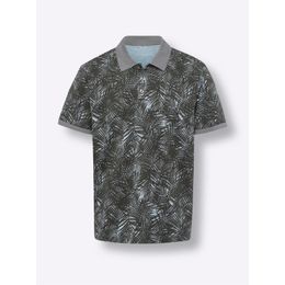 WITT Herren Poloshirt mit Palmen-Print, graphit-bedruckt, Gr&ouml;&szlig;e 56/58