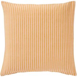 IB Laursen Kissenbezug Linea gestreift in Senfgelb & Hellrosa 50 x 50 cm skandinavische Deko Online Shop
