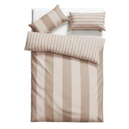 Bettw&auml;sche OTTO HOME "Sari", beige, B/L: 135cm x 200cm, 1 Stk., 1 Stk., Flanell, B/L: 80cm x 40cm, 2, Flanell, Obermaterial: 100% Baumwolle, Bettw&auml;sche, Bettw&auml;sche, in verschiedenen Qualit&auml;ten, moderne Bettw&auml;sche mit Streifen