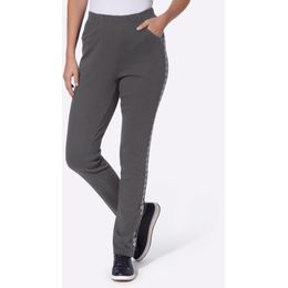 Schlupfhose Classic Basics, Damen, Gr. 38, Normalgr&ouml;&szlig;en, anthrazit, 100% Baumwolle, gemustert, unifarben, Hosen Schlupfhose
