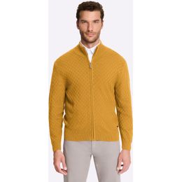 Strickjacke Marco Donati, Herren, Gr. 60/62, ocker, 100% Baumwolle, Strickjacken Strickjacke