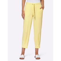 Jerseyhose Heine, Damen, Gr. 38, Normalgr&ouml;&szlig;en, gelb (zitrone), 80% Polyamid, 20% Elasthan, unifarben, Hosen Jerseyhose