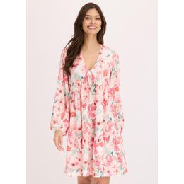 bonprix Tunika-Kleid aus leichtem Cr&ecirc;pe, beige, Gr.48/50 (XL), Sommerliches Kleid mit ausgestelltem Rockteil