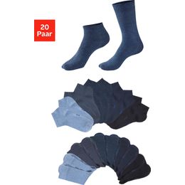 H.I.S. Damen Basicsocken 20x blaut&ouml;ne, Gr&ouml;&szlig;e 39/42
