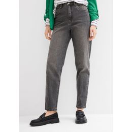 bonprix Mom Jeans High Waist cropped, grau, Gr.48, Verk&uuml;rzte Mom Jeans mit hohem Bund, 99% Baumwolle