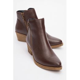 Jayer Leder Doppelrei&szlig;verschluss Blockabsatz Stiefel (Damen)