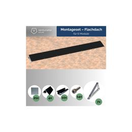Flachdach-Aufst&auml;nderung - "Flat-Flex"-Set - f&uuml;r 6 x PV-Module (nebeneinander)