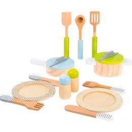 Kinder-K&uuml;chenset Small Foot "Geschirr- und Topfset", bunt, Spielzeug-Haushaltsger&auml;te, Kinder, Holz
