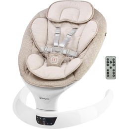 Babywippe BABYGO "Swing", Baby, beige, Aluminium, Polyester, Babywippen, mit Fernbedienung, Musik, Schaukelfunktion
