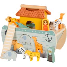 Steckspielzeug Small Foot "Steckspiel Arche Noah Safari", bunt, Steckspielzeug, BabyB:27cm H:21cm T:14cm, Holz, B:27cm H:21cm T:14cm