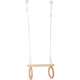 Schaukelsitz Small Foot "Trapez mit Turnringen", beige (natur), Schaukelsitze, Kinder, bis 100 kg, Kunststoff, Massivholz