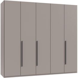 Dreht&uuml;renschrank wimex "Kleiderschrank London, in den Breiten 180cm, 225cm oder 270cm", beige (saharagrau, griffe grafit), B:225cm H:208cm T:58cm, Holzwerkstoff, Schr&auml;nke, Dreht&uuml;renschrank, wahlweise mit Basic- oder Premium-Ausstattung erh&auml;ltlich