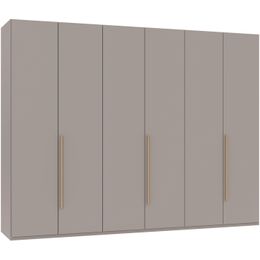 Dreht&uuml;renschrank wimex "Kleiderschrank London, in den Breiten 180cm, 225cm oder 270cm", beige (saharagrau, griffe artisan eiche nachbildung), B:270cm H:208cm T:58cm, Holzwerkstoff, Schr&auml;nke, Dreht&uuml;renschrank, wahlweise mit Basic- oder Premium-Ausstattung erh&auml;ltlich