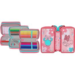 Federm&auml;ppchen Scooli "Tripledecker, Minnie Mouse", Kinder, pink (minnie mouse), Polyester, Schreibger&auml;teetuis Federm&auml;ppchen