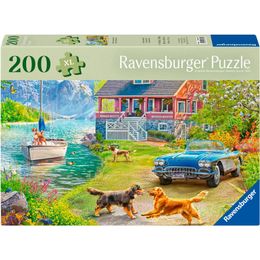 Puzzle Ravensburger "Feel Well & Puzzle, Sommerhaus am See", bunt, Puzzles, KinderB:42,2cm H:29,2cm, Pappe, XL, f&uuml;r Erwachsene, Made in Europe, B:42,2cm H:29,2cm
