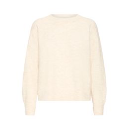 Strickpullover B.Young "Langarm BYMONNA", Damen, Gr. XL, blau (birch melange), Obermaterial: 51% Polyacryl PAN. 28% Polyester PES. 18% Alpaka WP. 3% Elasthan EL., Pullover Strickpullover