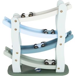 Kugelbahn Small Foot "Rennbahn Blaues Wunder", blau, Kugelbahnen, BabyB:10cm H:29cm T:25cm, Holz, B:10cm H:29cm T:25cm