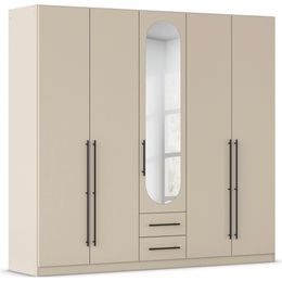 Kleiderschrank OTTO HOME "Schlafzimmer Schrank Garderobe RONDO Breiten 136/181/226/271 cm", beige (champagner), B:226cm H:210cm T:54cm, Holzwerkstoff, Schr&auml;nke, Kleiderschrank, elegante ovale Spiegelelemente Metallgriffe in Schwarz MADE IN GERMANY