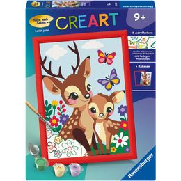 Malen nach Zahlen Ravensburger "CreArt, Fr&ouml;hliche Hirsche", bunt, Malvorlagen, KinderB:18cm H:24cm, Made in Europe, B:18cm H:24cm