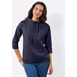 Sweatshirt Casual Looks, Damen, Gr. 54, blau (marine), 100% Baumwolle, unifarben, Sweatshirts Sweatshirt