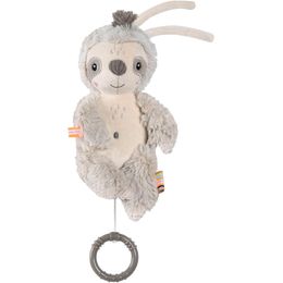 babyFEHN Spieluhr FEHN "Lazy, Crazy & Pink, Faultier", grau (grau, beige), Spieluhren, BabyB:7,6cm H:7,2cm L:24cm, Nicki, Pl&uuml;sch, Softvelours, B:7,6cm H:7,2cm L:24cm