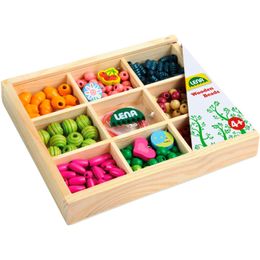 Kreativset LENA "Holzperlen Holzkassette, mittel", bunt, Kreativsets, Kinder, Holz