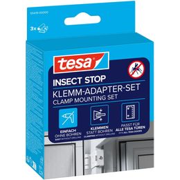 Insektenschutz-T&uuml;r Tesa "Klemm-Adapter-Set - T&uuml;r-Klemme, Montage KIT", schwarz (rahmen: wei&szlig; gewebe: schwarz), Insektenschutzgitter, INSECT STOP einfache Montage, ohne Bohren oder Schrauben