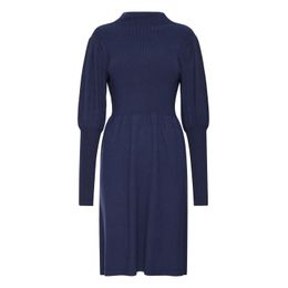 Midikleid Fransa "Casual FRDEDINA", Damen, Gr. L, N-Gr, blau (peacoat), Obermaterial: 72% Viskose CV. 28% Polyester PES., Kleider Midikleid