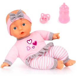 Babypuppe BAYER "Puppe, 30 cm rosa/grau", rosa (rosa, grau), Puppen, Baby