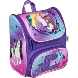 Vorschulranzen Scooli "Cutie", Kinder, Gr. B/H/T: 21cm x 23cm x 13cm, unicorn academy, Polyester, gemustert, Rucks&auml;cke