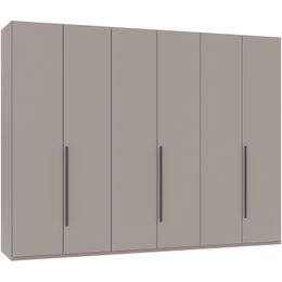 Dreht&uuml;renschrank wimex "Kleiderschrank London, in den Breiten 180cm, 225cm oder 270cm", beige (saharagrau, griffe grafit), B:270cm H:208cm T:58cm, Holzwerkstoff, Schr&auml;nke, Dreht&uuml;renschrank, wahlweise mit Basic- oder Premium-Ausstattung erh&auml;ltlich