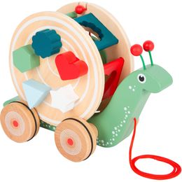 Nachziehspielzeug Small Foot "Nachzieh-Stecktier Schnecke", bunt, Nachziehspielzeug, BabyB:11cm H:18cm L:25cm, Holz, B:11cm H:18cm L:25cm